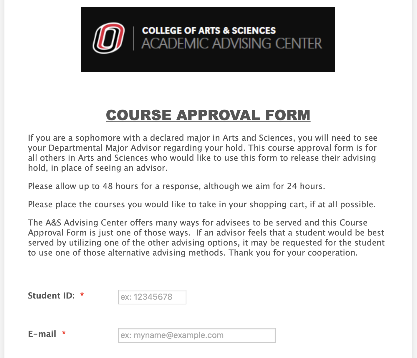 Arts & Sciences Academic Advising Center | Academic Advising Center ...