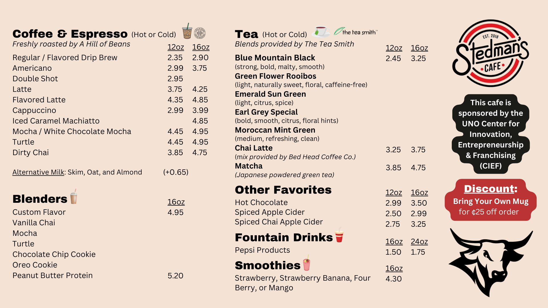 Stedman's Cafe | Center for Innovation, Entrepreneurship & Franchising ...