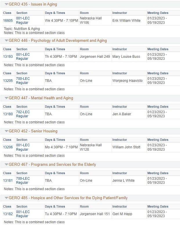 Gerontology Course Offerings | Department of Gerontology | University ...
